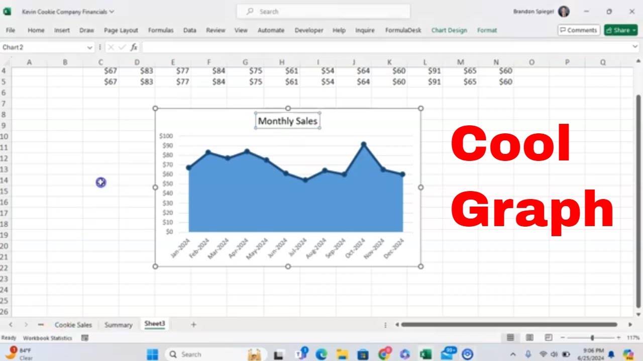 How to Add a Dark Line to Top of Area Chart in Microsoft Excel! # ...