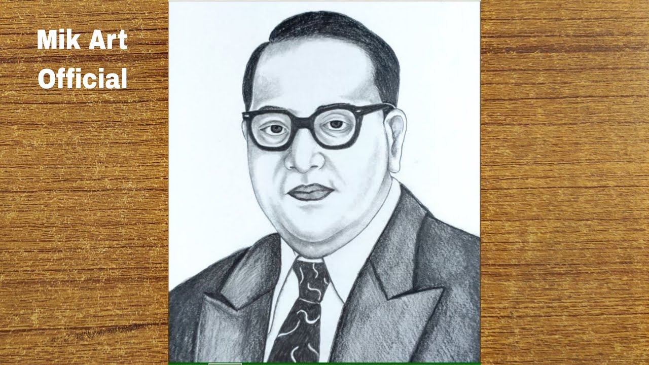 डॉ बी आर अंबेडकर ड्राइंग || How to draw Dr Ambedkar Drawing Step by step || Ambedkar Jayanti ...