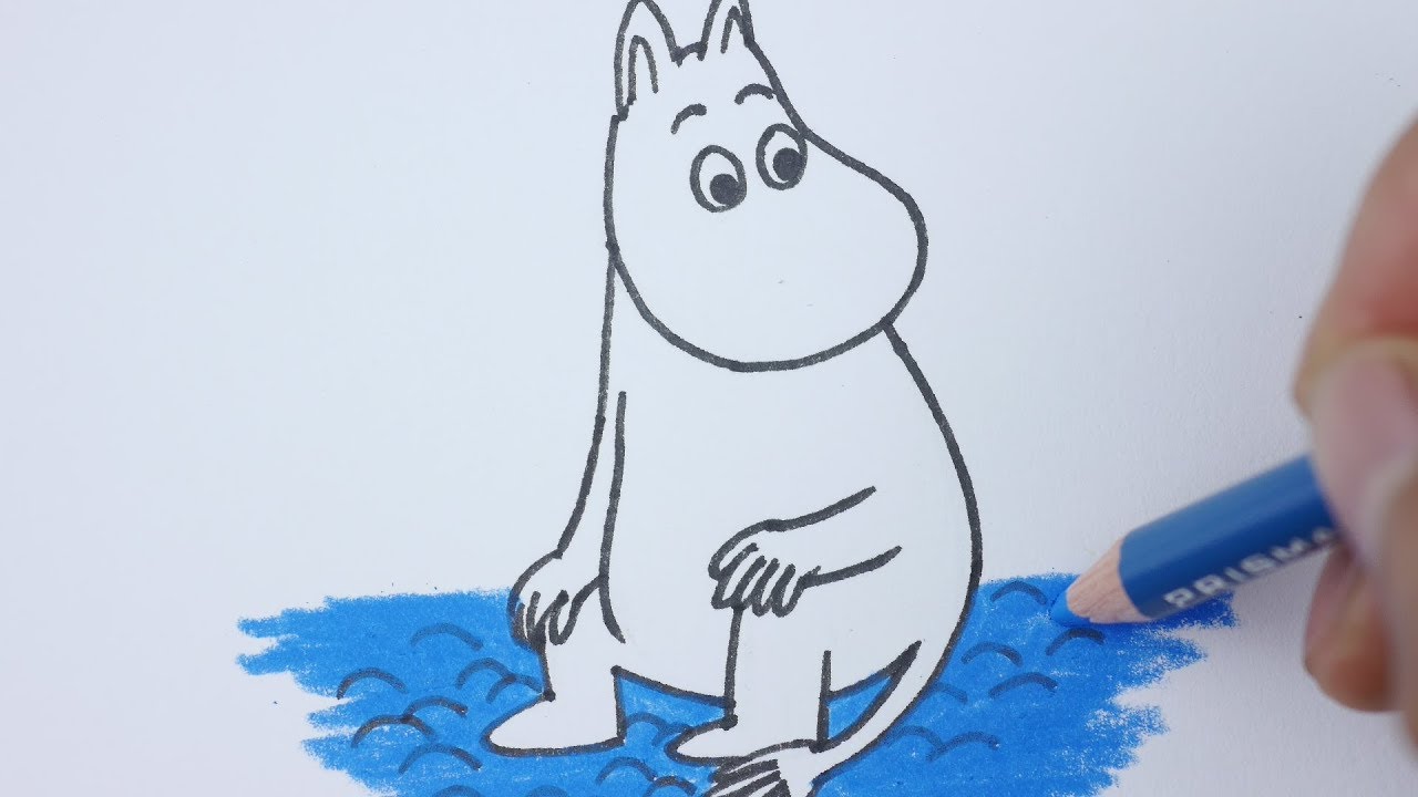 무민의 무민트롤 그리기. 색칠하기. Drawing Moomintroll from Moomin. #006 - YouTube