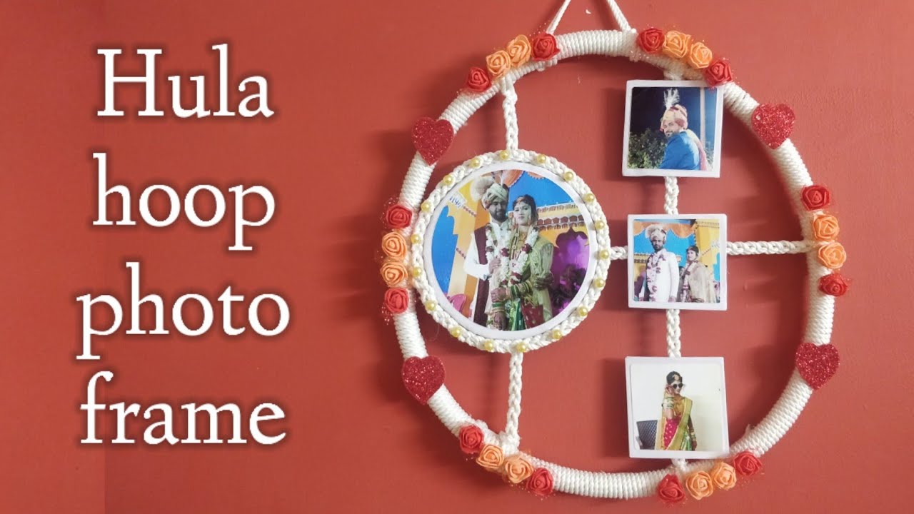 hula hoop wreath | Hula hoop photo frame | Hula hoop - YouTube
