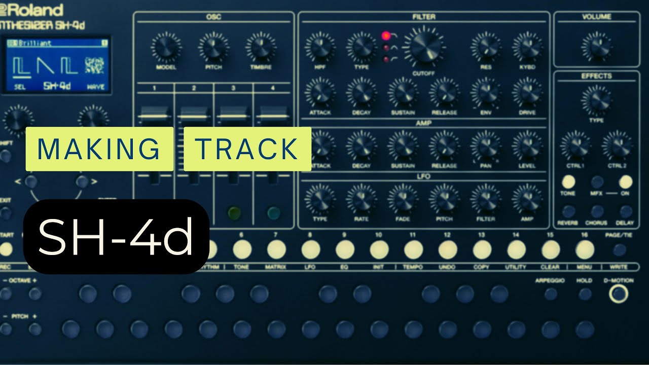 Making track with Roland SH-4d. #sh4d #rolandsh4d #dawless - YouTube