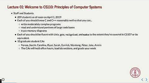 Stanford CS110: Principles of Computer Systems - Spring 2019 - YouTube