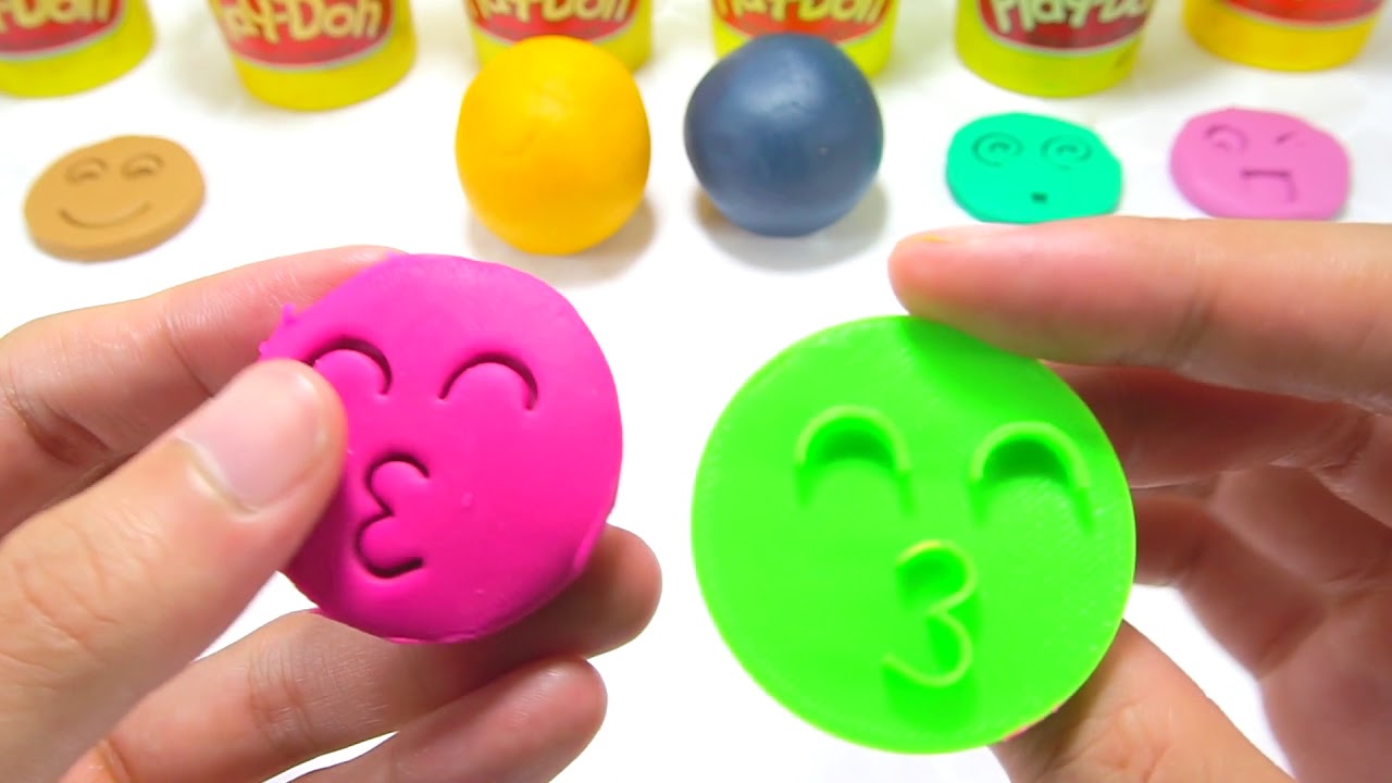 Learn Colors Play Doh Faces Smiley Molds Fun For Kids - YouTube
