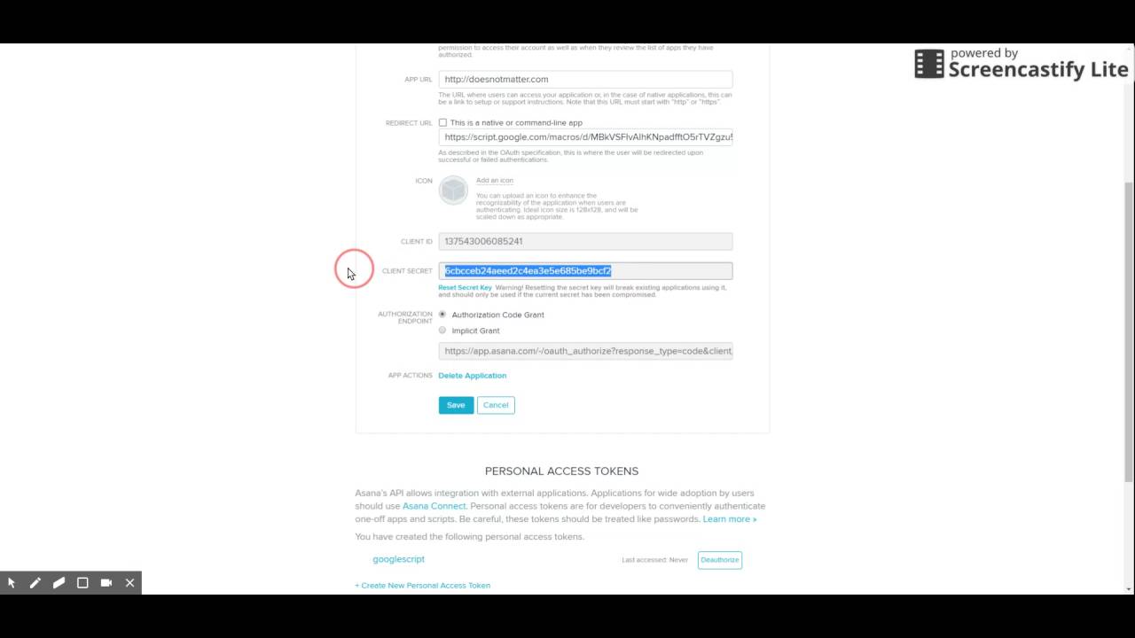 Setup ASANA API step3 - YouTube