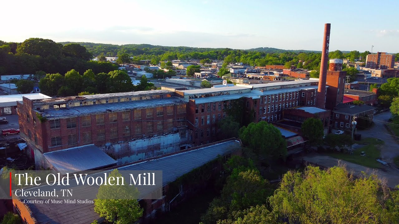 The Old Woolen Mill, Cleveland, TN // Aerial Drone Video at Sunset ...