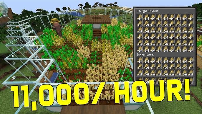 Automatic Wheat Farm Design Automatic Minecraft Wheat Farm : 4 Steps