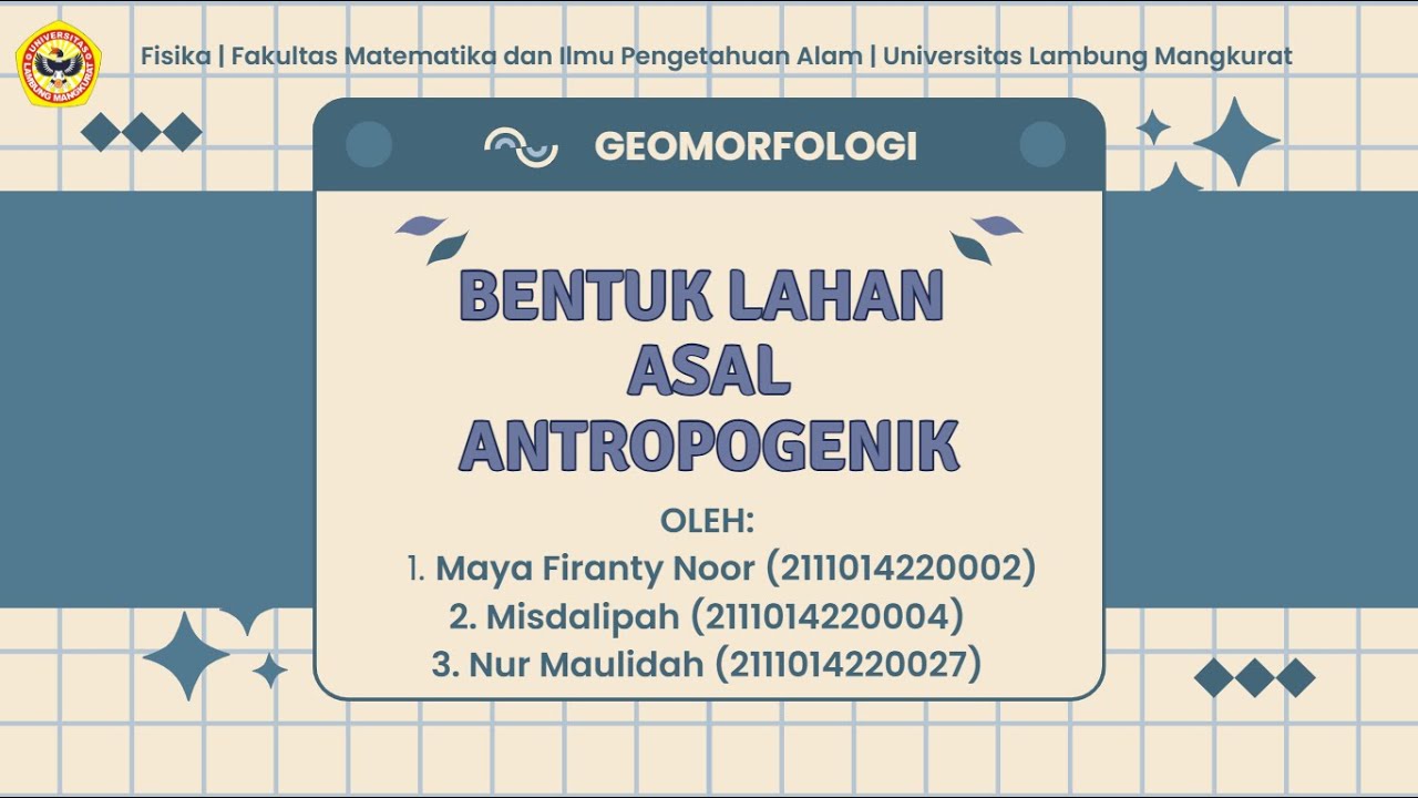 GEOMORFOLOGI - BENTUK LAHAN ASAL ANTROPOGENIK - YouTube