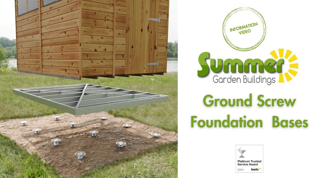 Summer Garden Buildings - Ground Screw Foundation Bases - YouTube