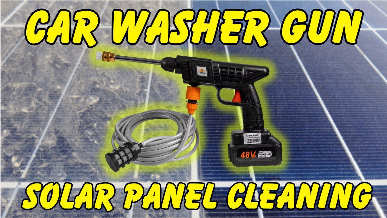 Car Washer Gun Cleaning Solar Panels | Wireless Pressure Gun | Car ...