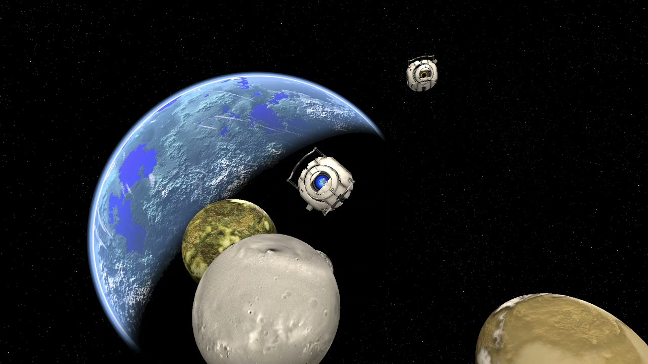 Wheatley and Space core Floating in Space for 17 minutes - YouTube