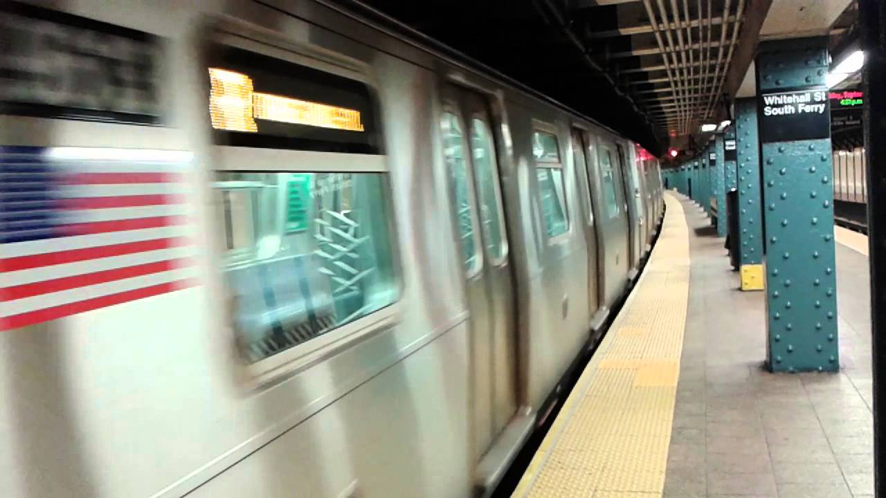 R160 R Train leaving Whitehall St - YouTube