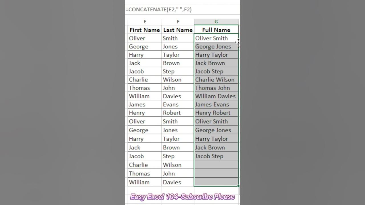 Join Names Or Text Easily Learn Concatenate Formula In Excel Concatenate Exceltips Youtube