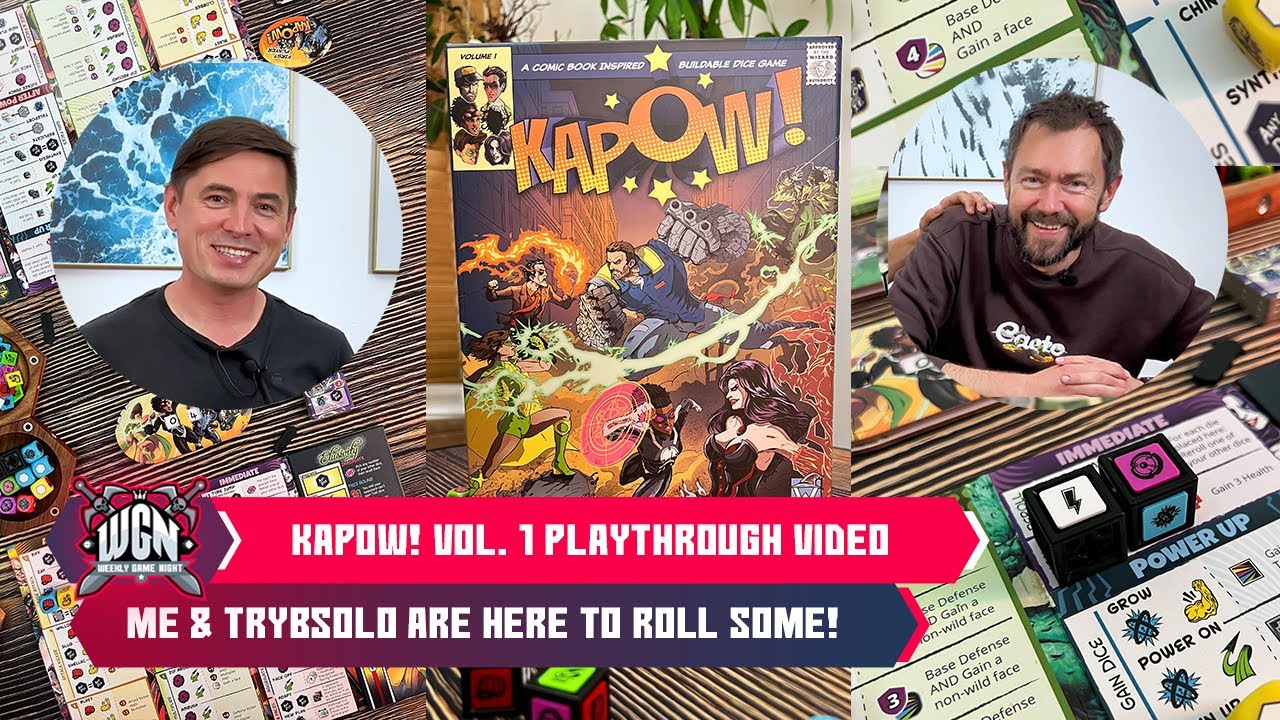 Kapow! Volume 1 - Playthrough Video - 2 rounds of dice forging, rolling and duelling - YouTube