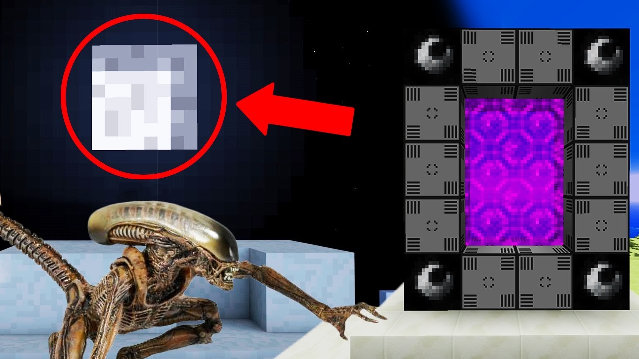 ¿QUÉ HAY EN LA LUNA DE MINECRAFT? 😨 PORTAL A LA LUNA EN MINECRAFT ...