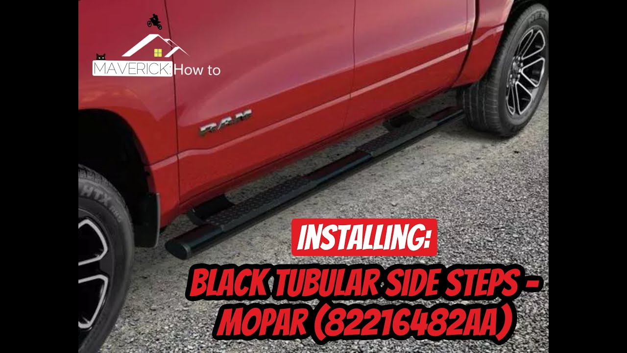 Installing Mopar 82216482AA Black Tubular Running Boards on a 2025 Ram ...