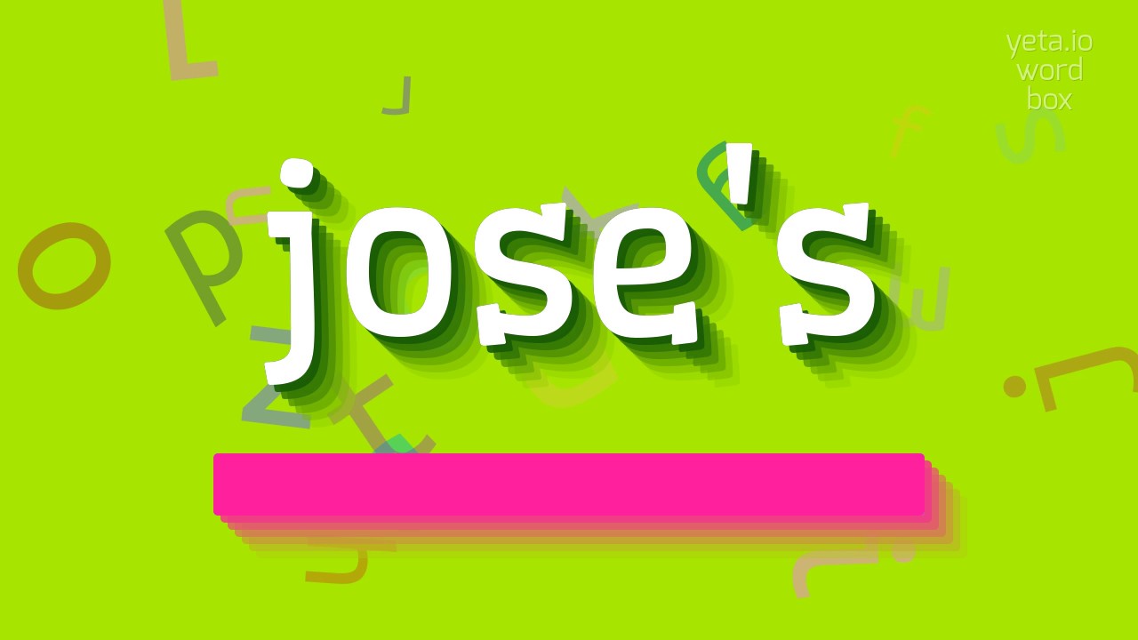 How to say "jose's"! (High Quality Voices) - YouTube