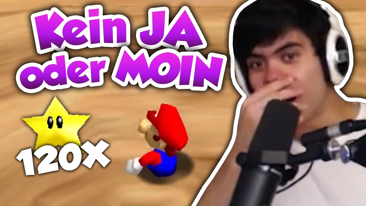 Super Mario 64 - 120 Sterne Speedrun, aber ich darf nicht ''Ja'' oder ...