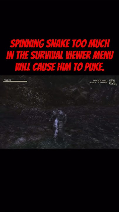 Spinning Snake too much in the Survival Viewer menu will cause him to puke #mgs3 # ...