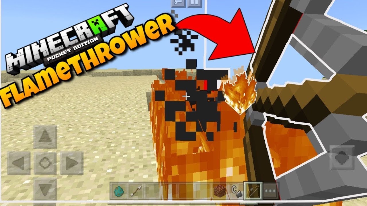 MCPE: How to Make a op fire bow in (Minecraft Command fire bow) - YouTube