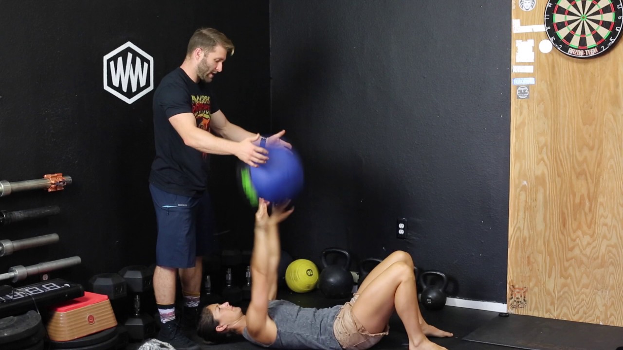 Lying MB Throw Bench Warm Up - YouTube