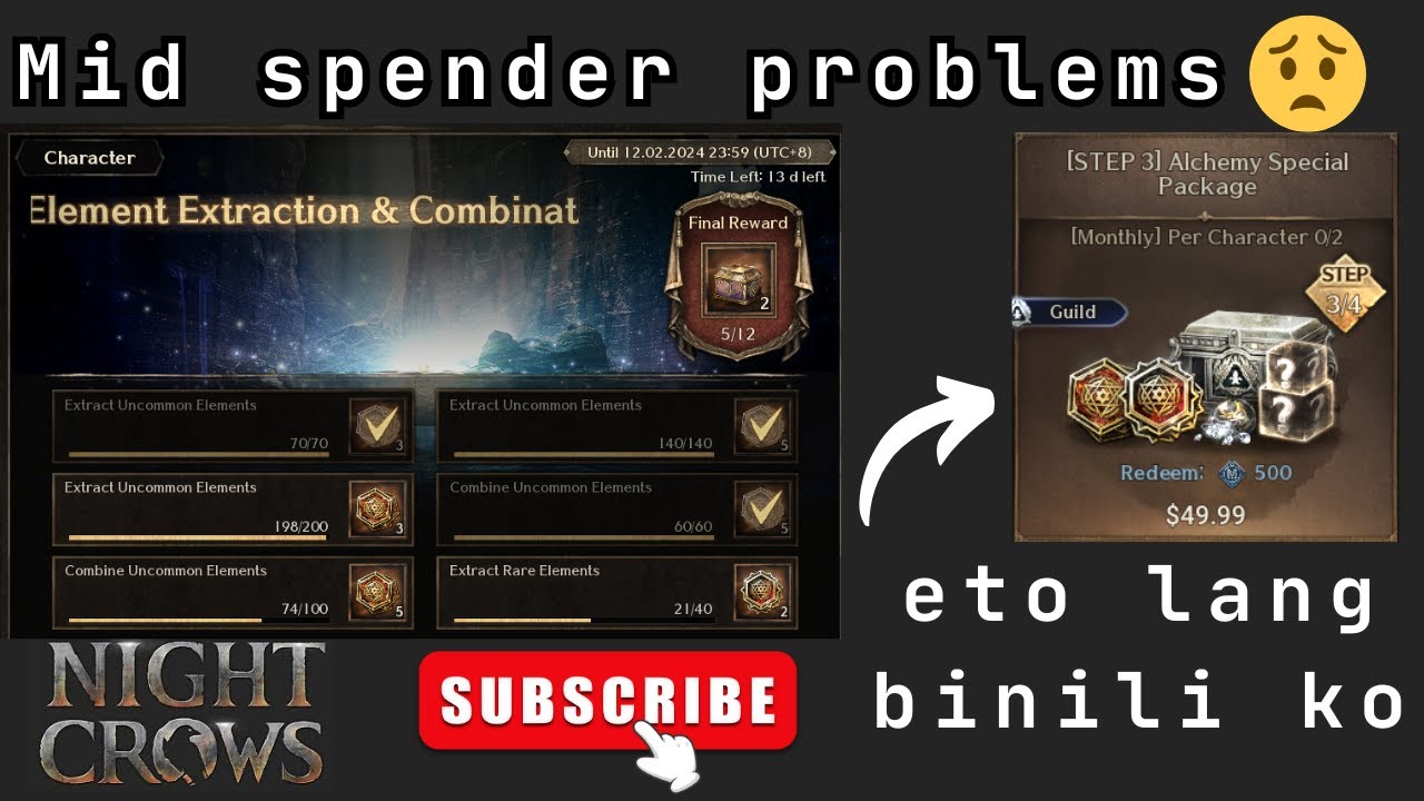 Night Crows Opening Special Alchemy Package Mid Spender Problems Can I ...