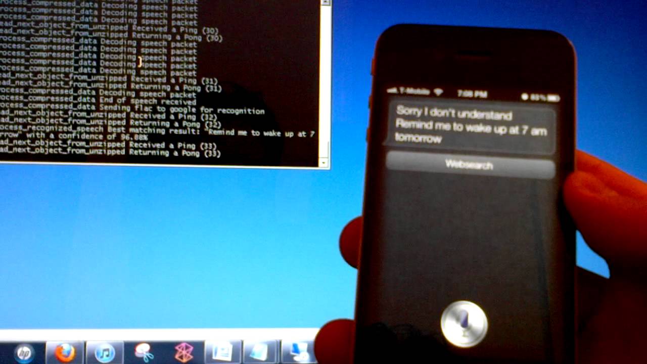 siri server con cygwin - YouTube