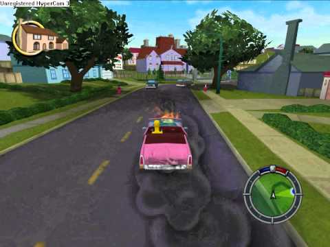 simpsons hit and run car on fire glitch - YouTube