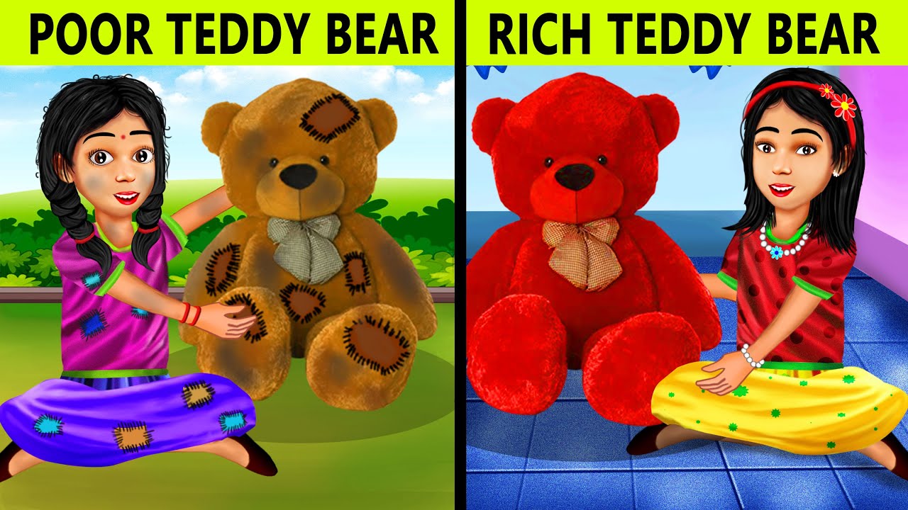 rich teddy bear vs poor teddy bear | Tamil Moral Stories | mini foodies ...