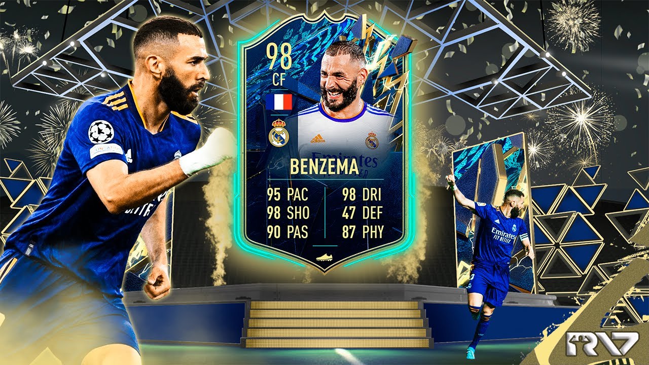 LA MEJOR CARTA DE BENZEMA DE TODOS LOS FIFA | BENZEMA TOTS 98 PLAYER ...