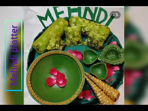 mehndi function plate decorations idea - YouTube