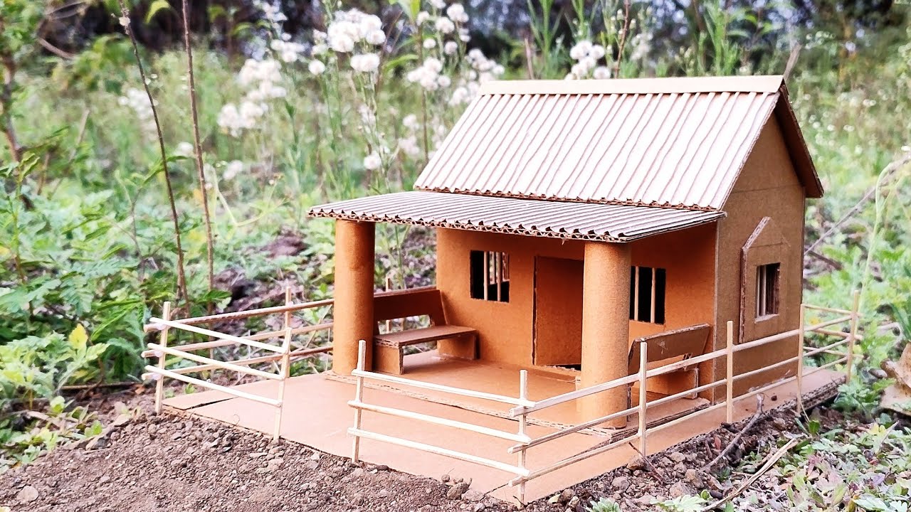 simple and beautiful cardboard house | how to make cardboard house ...