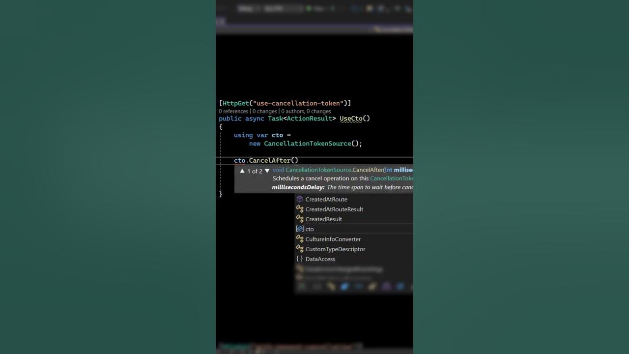 Best practice of using CancellationToken in WebApi #dotnet #webapi #cancellationtoken - YouTube