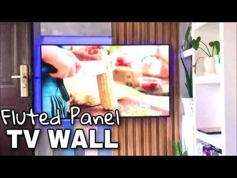 HOW TO MAKE A MODERN TV WALL WITH WALL CLADDING - YouTube