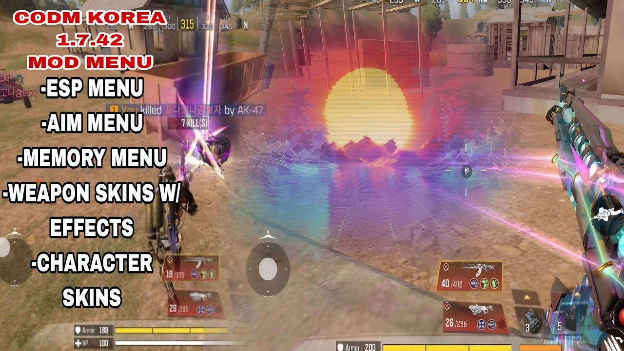 CODM KOREA 1.7.42 MOD MENU | WEAPON SKINS W/ EFFECTS | CHARACTER SKINS ...