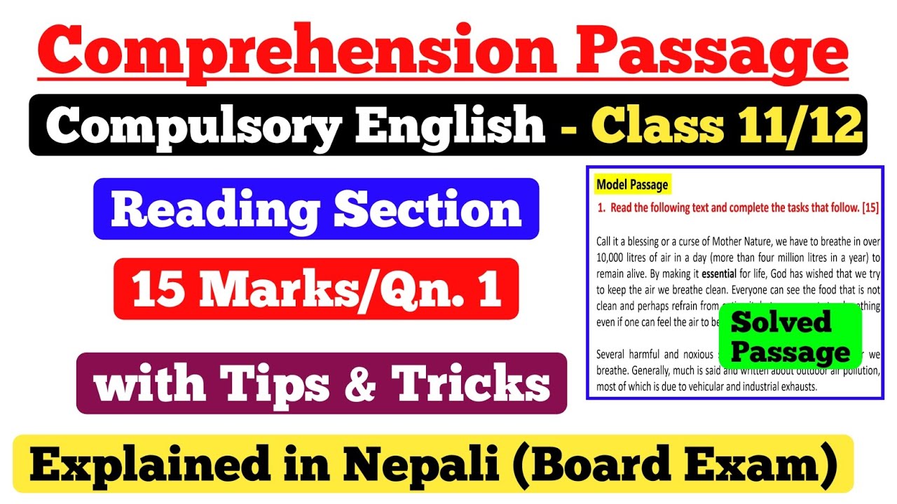 Unseen Passage Solve Tips & Tricks | NEB Class 11/12, Compulsory ...