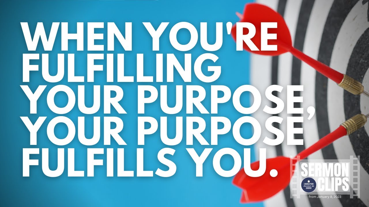 When you're fulfilling your purpose, your purpose fulfills you. - YouTube