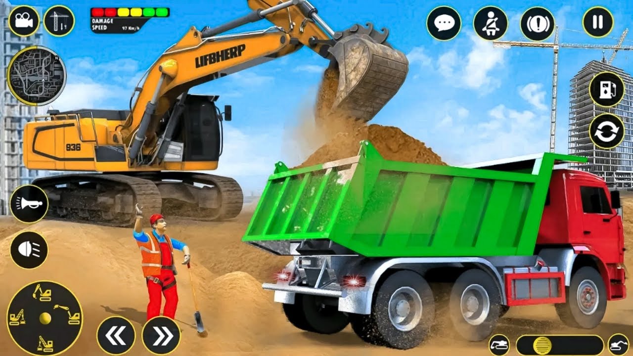 Real Construction Simulator 2024 - Heavy Excavator Crane Loading Dump ...