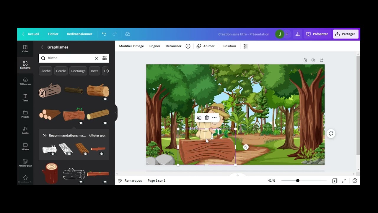 Mettre l'image en avant ou en arrière dans Canva niveau de l'image ...