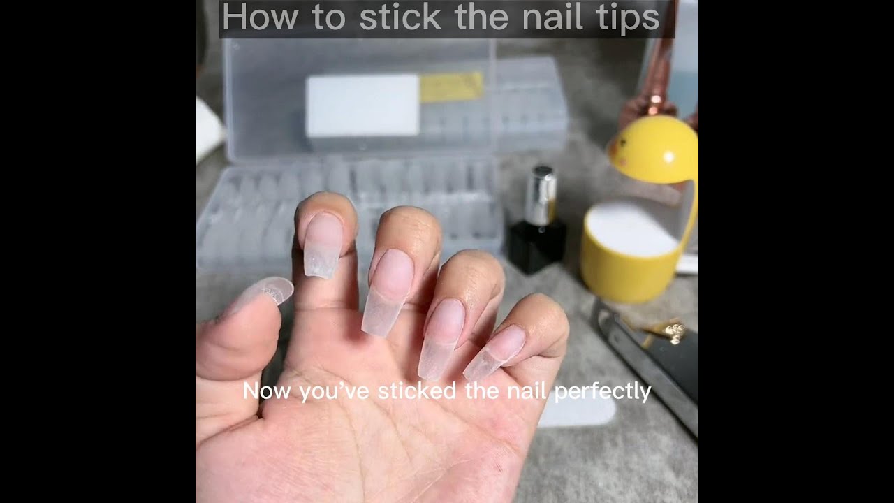 Easy & simple Nail Tip Application and Shaping Tutorial - YouTube