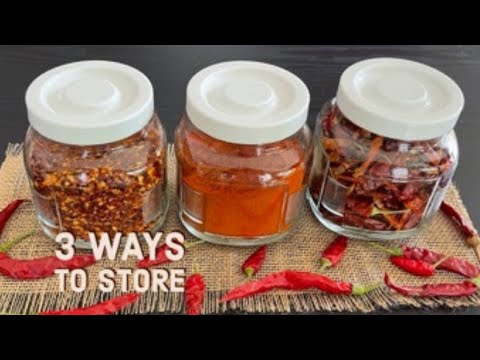 How to store Dried Red Chilli peppers for a year & more || organic ...