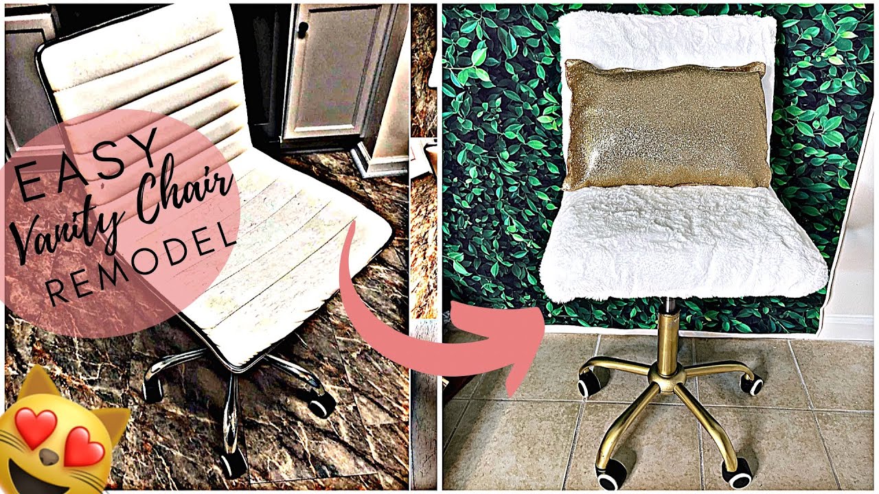 DIY Vanity Chair Makeover | KemisaLove - YouTube