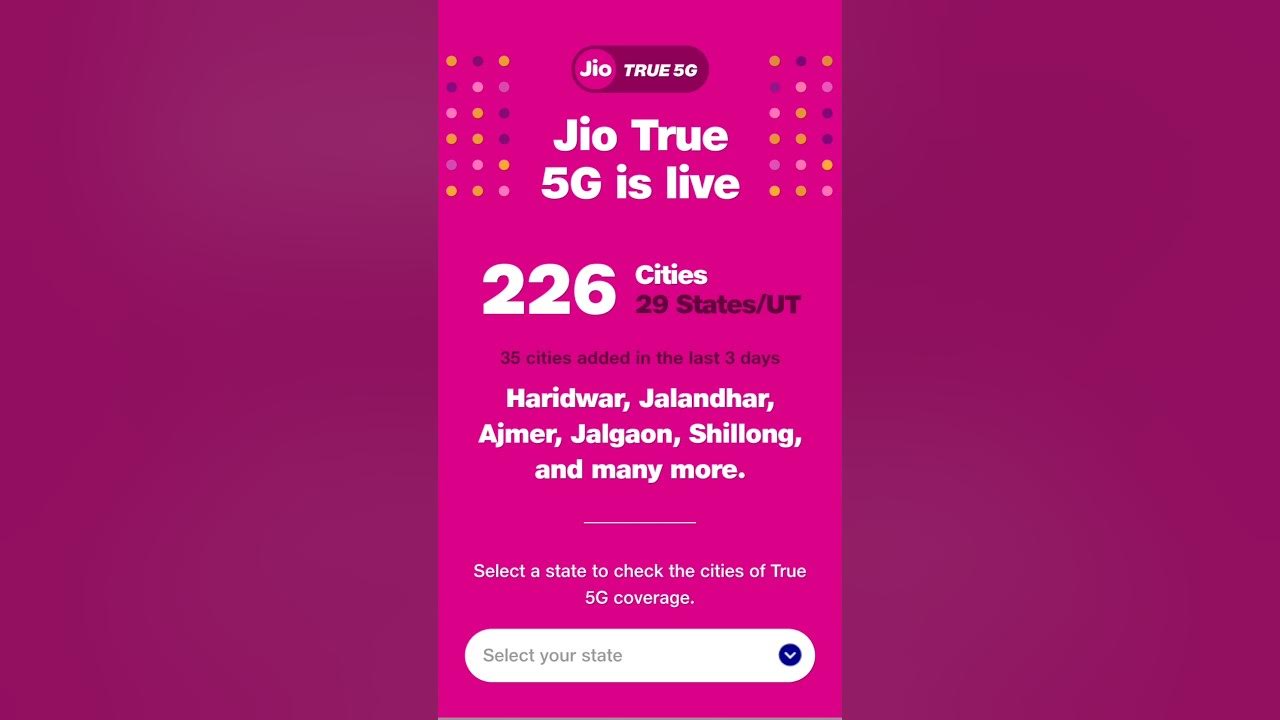 Jio TRUE 5G is live #jio5g #jiotrue5g#5G - YouTube