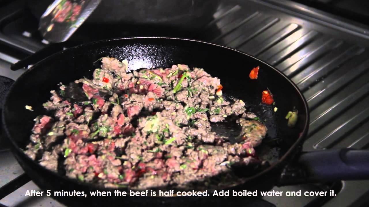 How to cook minced beef (main dish) - Shan Hkat - YouTube
