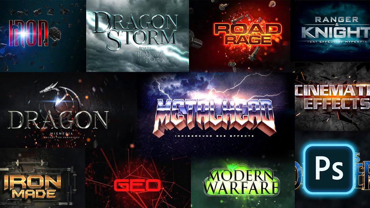 3D Game Text Effect Photoshop Tutorial - Photoshop Layer Styles - YouTube