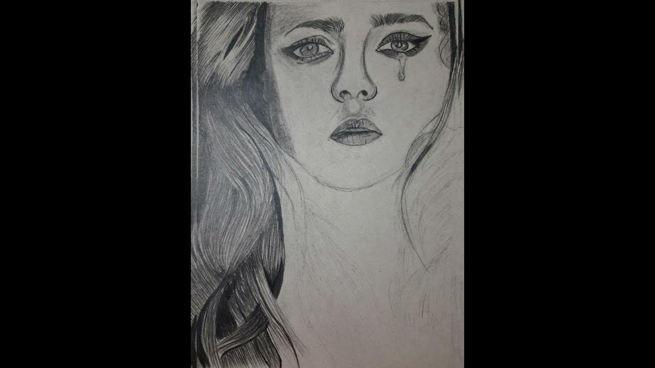 Crying Girl Pencil Sketch Youtube