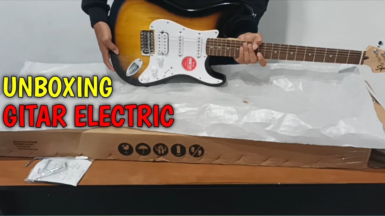Unboxing gitar electric squier stratocaster | Rifky Nr - YouTube