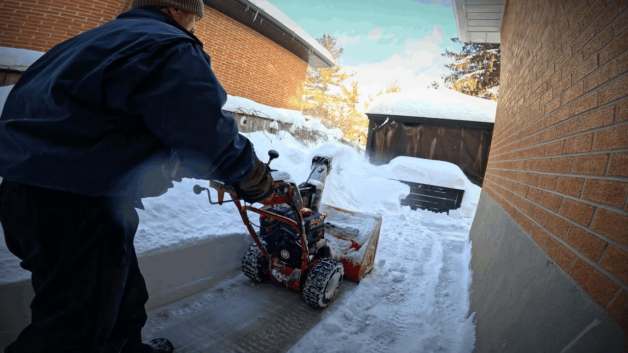 Clearing Knee-High Thick Snow! - YouTube