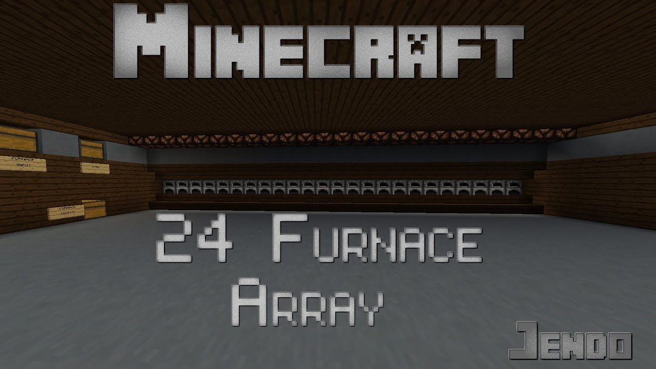 Minecraft (1.7) 24 Auto Furnace Array (No Minecarts). - YouTube