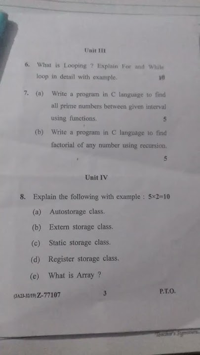 crsu computer science paper of programming in c 2023 2nd sem.. - YouTube