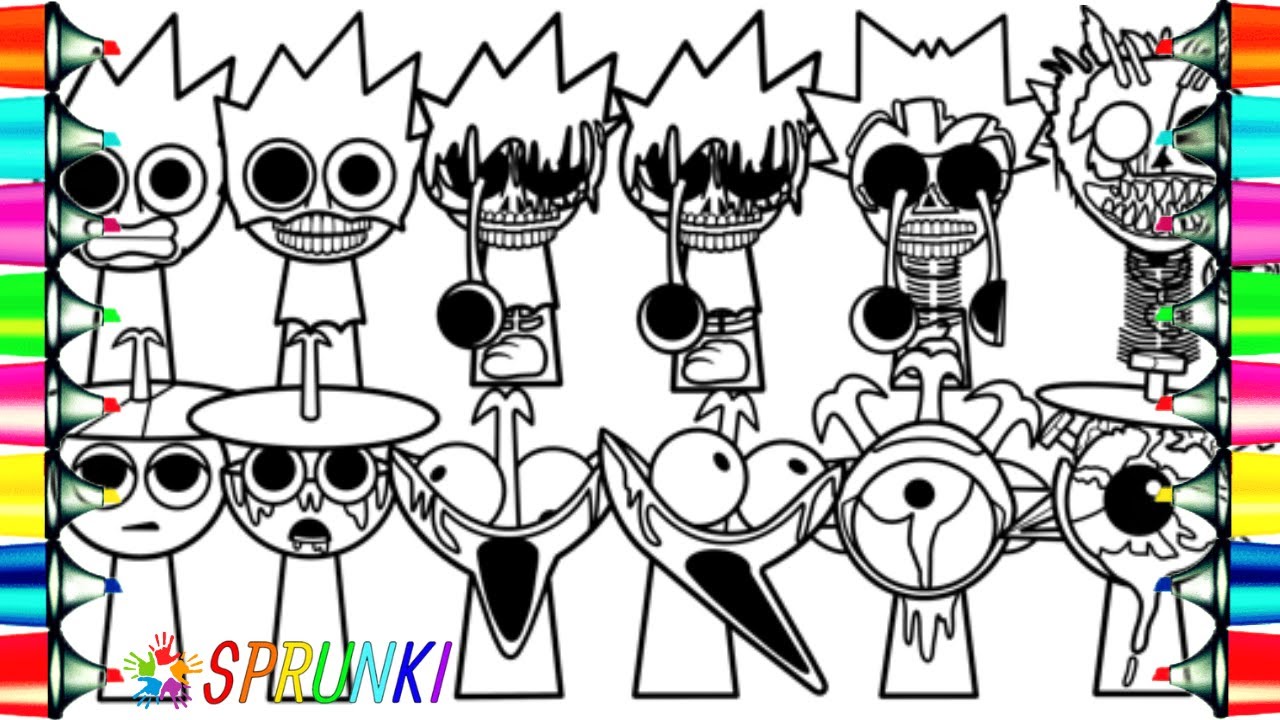 Incredibox SPRUNKI Coloring Pages / Owakcx vs Clukr Phases 1 2 3 4 5 6 ...